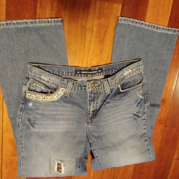 Dkny | Jeans | Dkny Jeans Distressed Lace Trim Very Cute Euc | Poshmark
